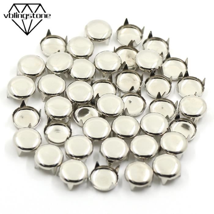 RIVET,9mm 100Pcs--Rivets à quatre griffes ronds en métal, 100 pièces ...