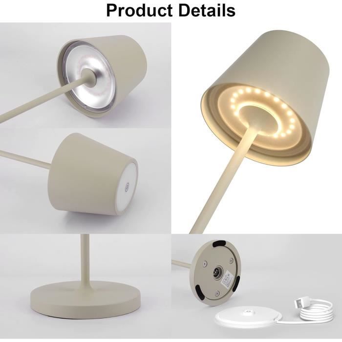 Lampe Table Rechargeable 240Lm | Dimmable Lampe De Table Rechargeable ...