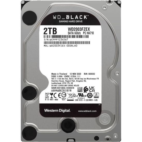 WD Black™ - Disque dur Interne Performance - 2To - 7 200 tr/min - 3.5 ...