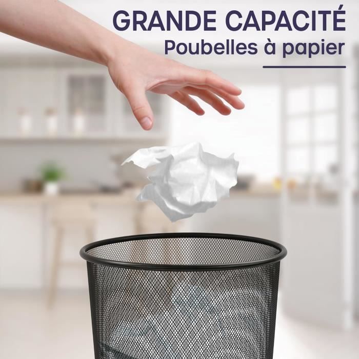 Poubelle Pour Déchets Et Recylage (34 Cm X 30 Cm - Pack De 2 - Noir ...