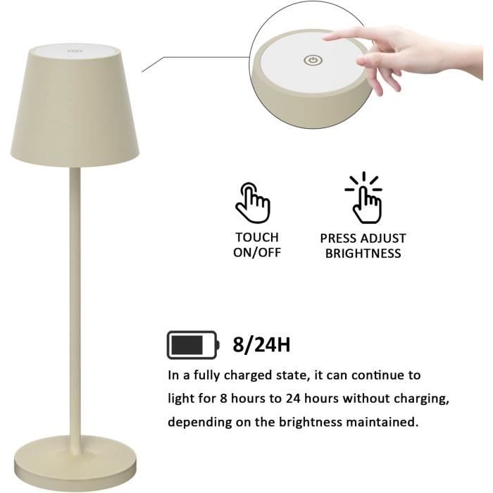 Lampe Table Rechargeable 240Lm | Dimmable Lampe De Table Rechargeable ...