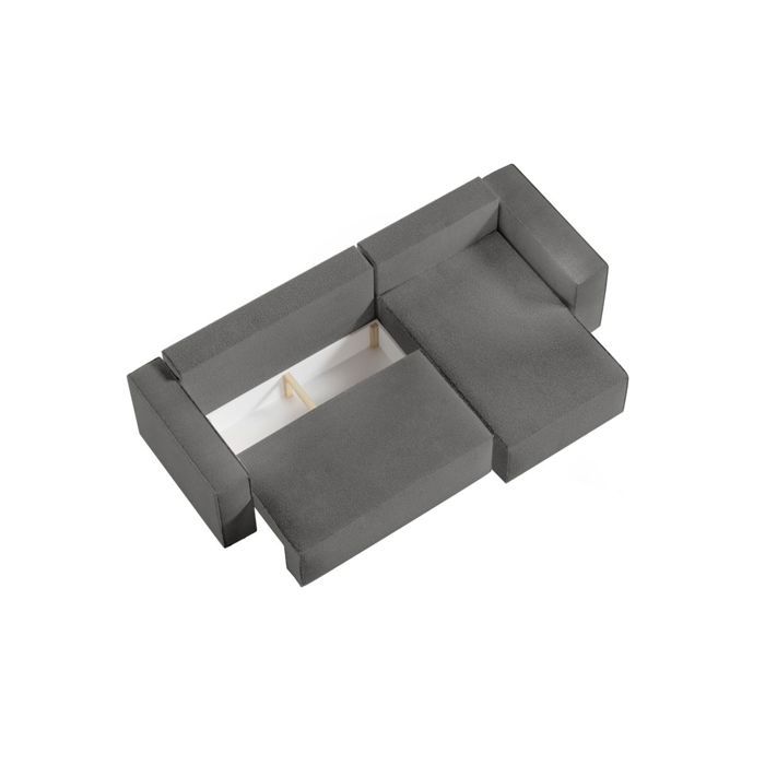 PACK - CLARISSE - Canapé d'angle convertible réversible avec pouf en ...