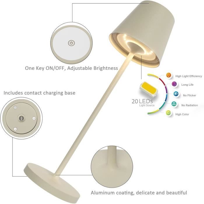 Lampe Table Rechargeable 240Lm | Dimmable Lampe De Table Rechargeable ...