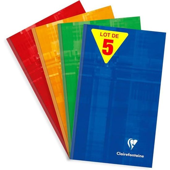 69502C Lot De 5 Carnets Brochures Rembordés Rigide - 11X17 Cm - 192 ...