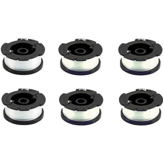 TONDEUSE Lot de 6 bobines de fil A6481 pour coupe-bordures Black+Decker - Diamètre 15 mm - 10 m ...