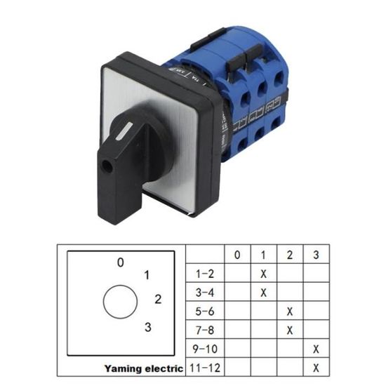 25A-0123-4P-16 terminals -Interrupteur à came YMW26 25 ON OFF, 2-3-4-5 ...