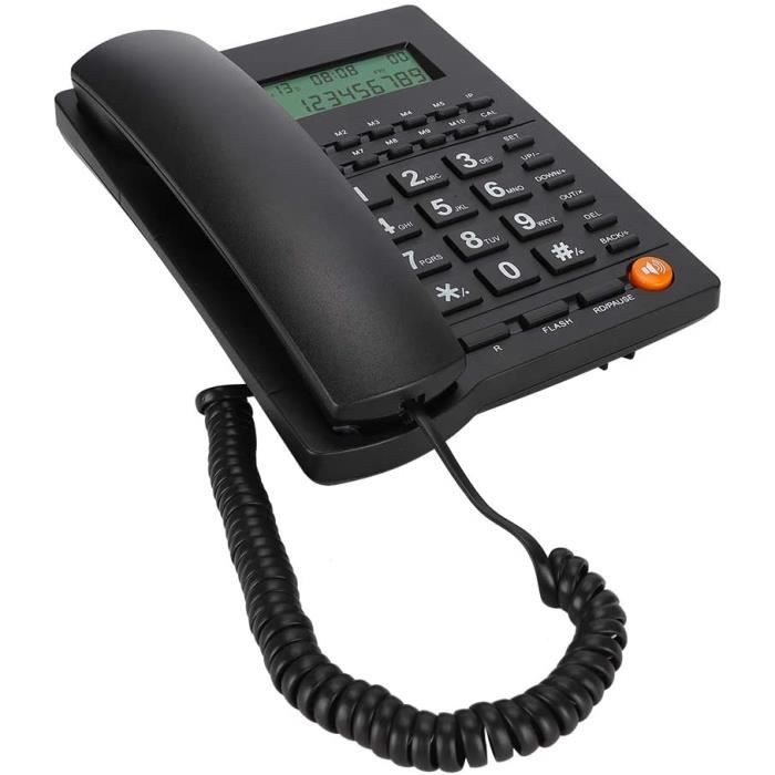 Téléphone fixe de bureau téléphone fixe avec affichage rétroéclairé id ...