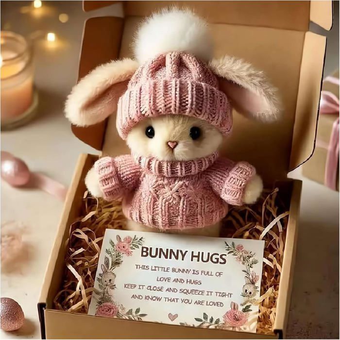Mini lapin câlin mignon cadeau de Pâques, lapin en peluche de Pâques ...