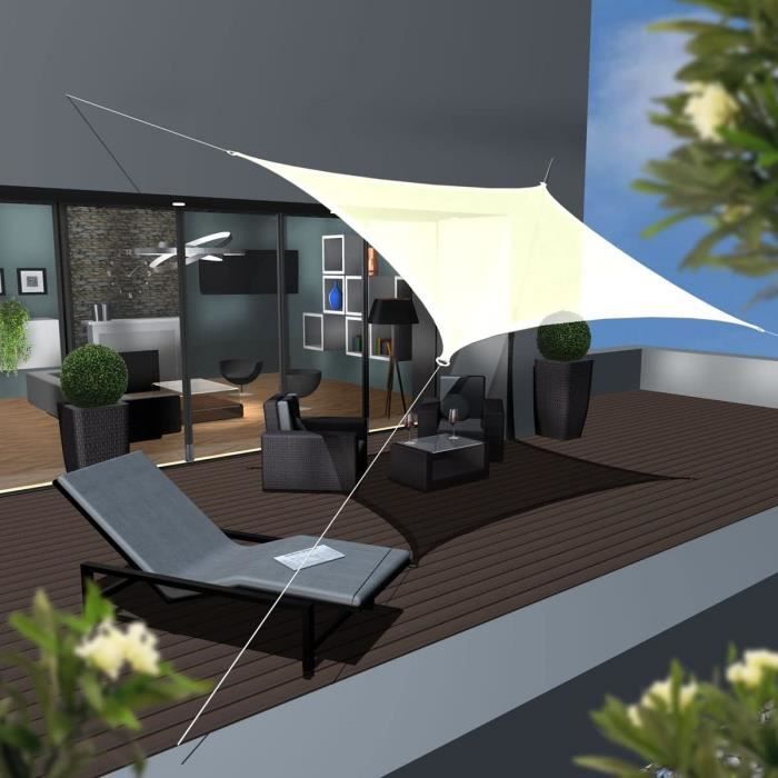 3 x 3 m Voile d'ombrage UV - 3x3 Carré Protection Solaire Toile de ...