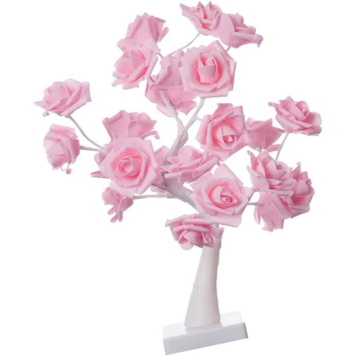Lampe de table LED Rose Artificiel Bonsaï - Décoration romantique pour ...