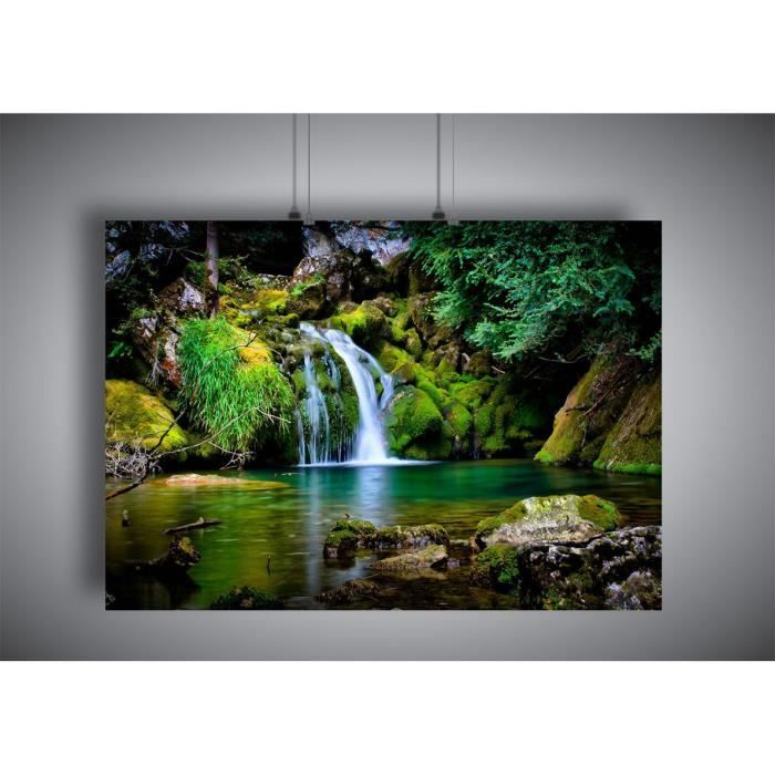 Poster CASCADE WATERFALL Nature Wall Art - A4 (21x29,7cm) - Cdiscount ...