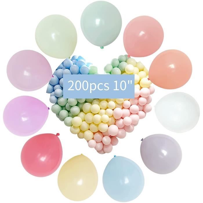 Lot de 200 Ballons Gonflables, 12 Pouces Macaron Couleur Pastel Ballon ...