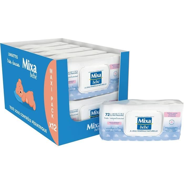Bébé Lingettes à l'Eau Minérale Naturelle - Fibres Végétales ...