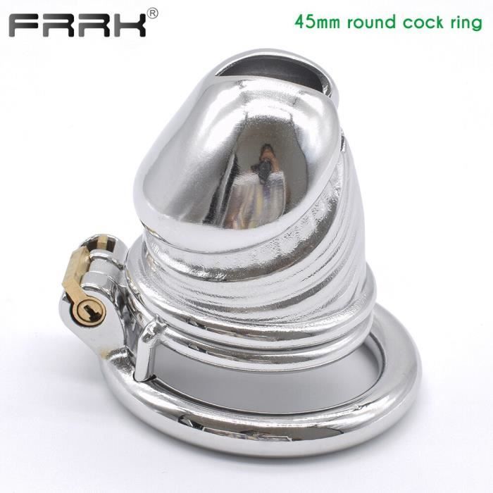 Cage de chasteté pour homme, en métal de 37mm, dispositif de ceinture de Bondage, anneaux de ...