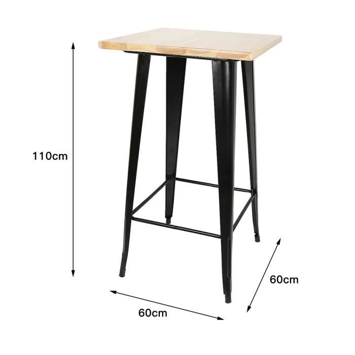 Table haute style industriel - Marron 110 cm - KEKEDA - Cdiscount Maison