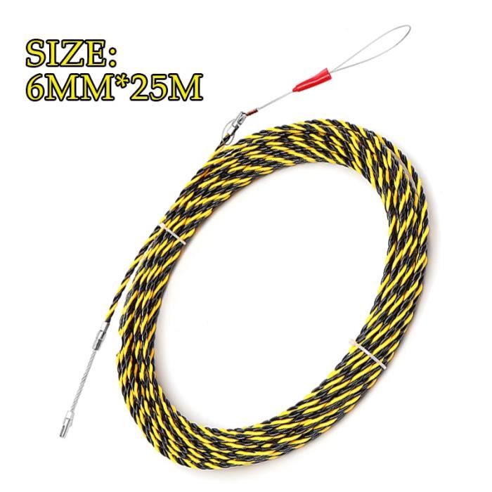 Câble-fil, Extracteur de câble électrique 6mm - Se- 25M - Jaune + noir ...