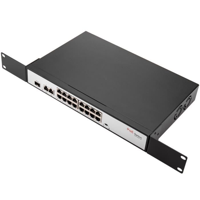 CableMarkt - Switch PoE jusqu'à 1000Mbps avec 16 ports UTP, 1 port SFP ...