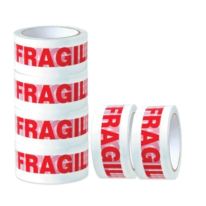 Fragile Lot De 6 Rouleaux De Ruban Adhésif D'Emballage Pour Cartons De ...