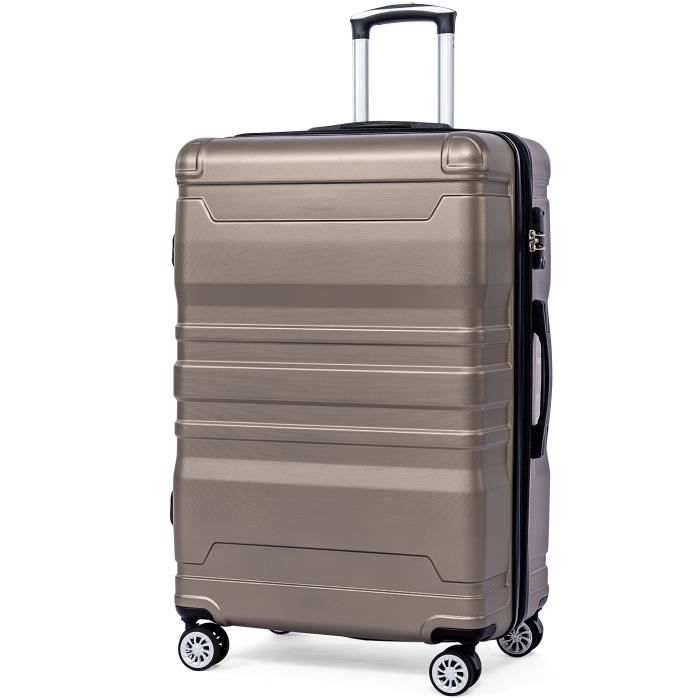 Valise rigide trolley, 4 roues valise rigide avec serrure TSA et roues ...