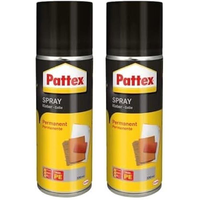 Pattex Spray colle permanente en spray, 200 ml colle transparente à ...