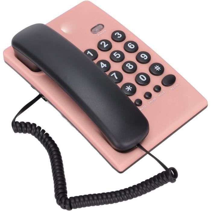 Kx T504 Téléphones De Bureau Fixe, Sans Batterie Téléphone Filaire Sans Fil Avec Pause-Silence ...