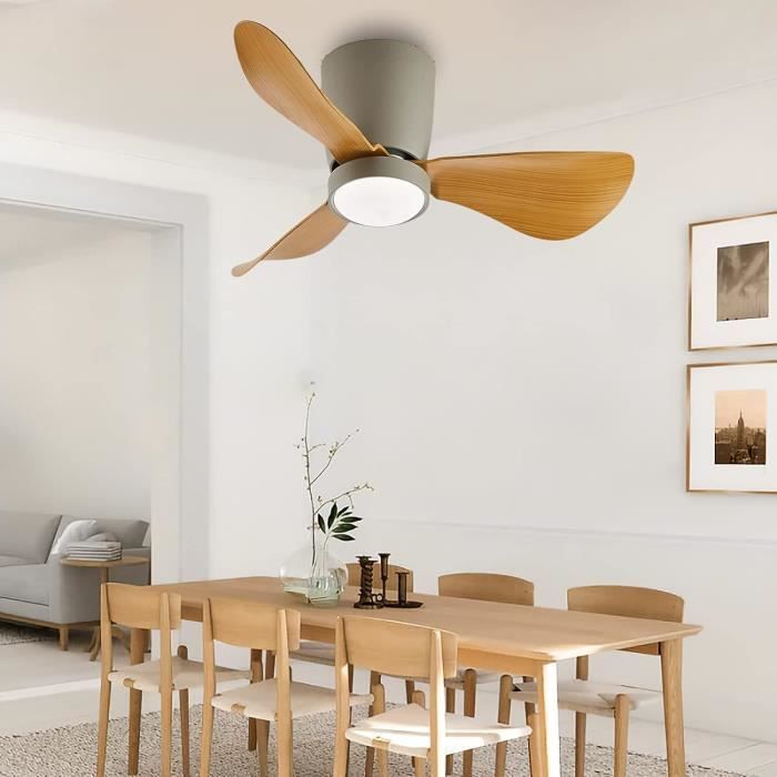 KNVSS Mini Ventilateur Plafond Avec Lumiere Et Télécommande Silencieux ...