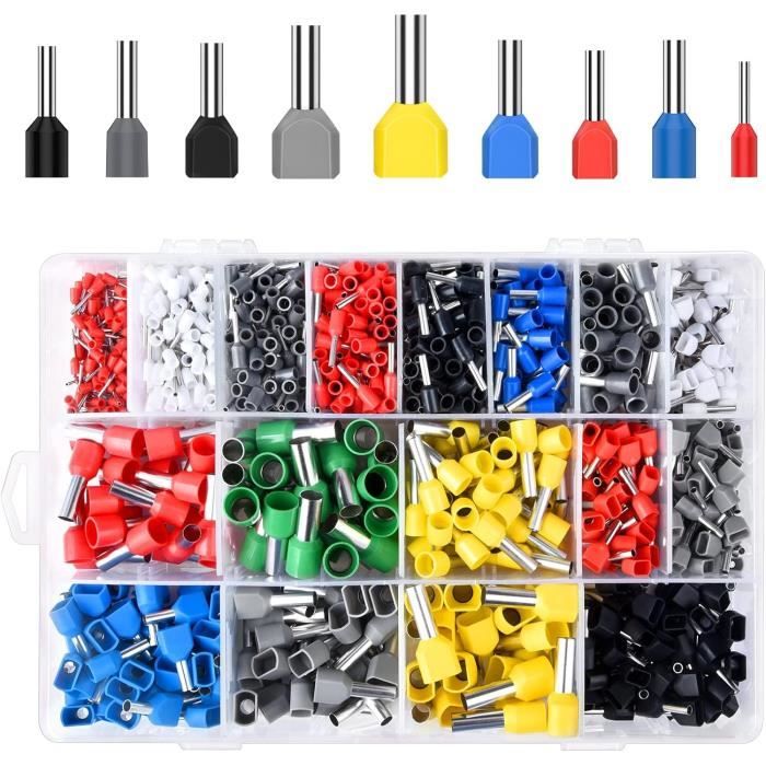 1200 Pièce Embouts de Cablage, Cosse à Sertir 0.3-16mm2, Embouts de ...