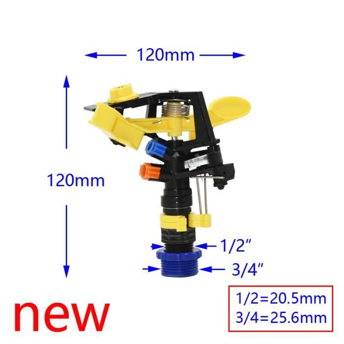 BRUMISATEUR D'ARROSAGE,1I2 3I4--Arroseur à bascule réglable rotatif à 360 degrés, Double sortie ...