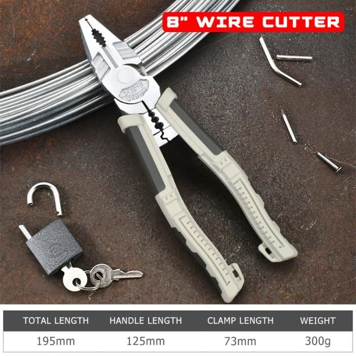 PINCE DE SERRAGE,8 Wire Cutter--jeu de pinces combinées de 8 pouces ...
