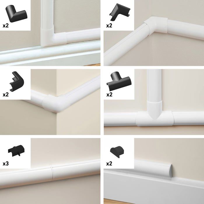 Moulure - goulotte - cache fil - plinthe - gaine range-fil - clips D ...