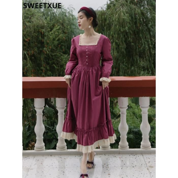 Robe de fée en dentelle violet clair Vintage broderie française manches ...