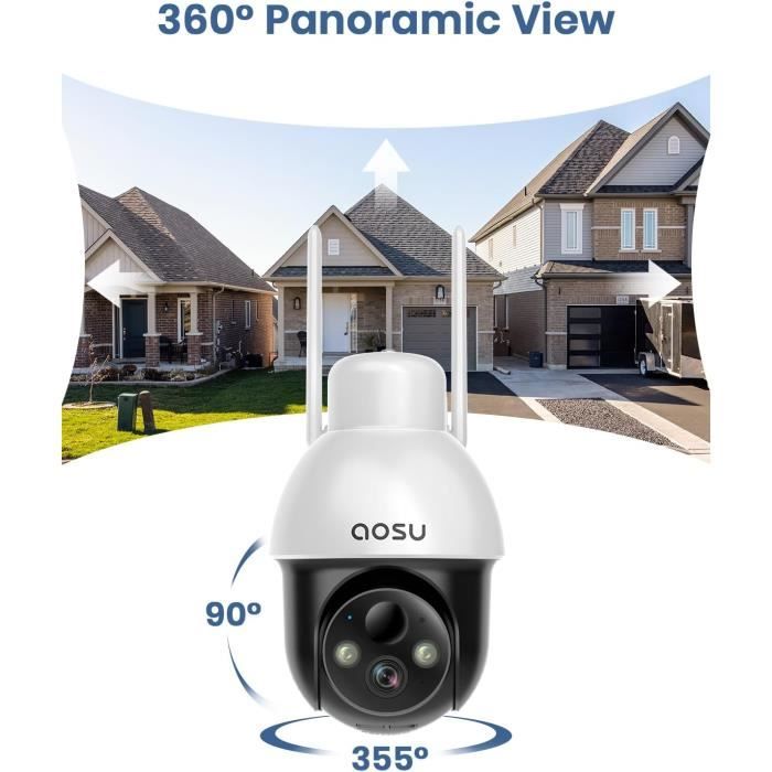 Caméra De Surveillance Extérieure Avec Panneau Solaire, Ptz, Suivi ...
