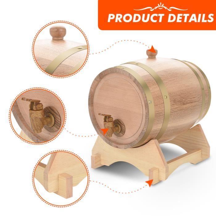 Tonneau de vieillissement en chêne, 5L Tonneau en bois de chêne Vintage ...