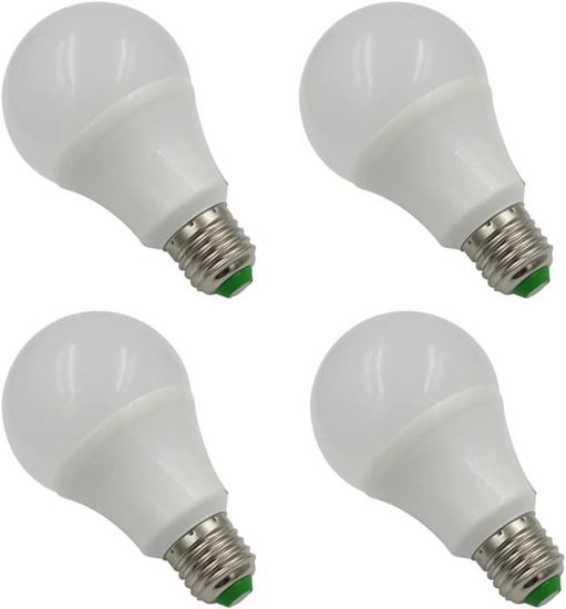 Lot de 4 ampoules LED E27, lampe à énergie solaire, basse tension AC DC 12 V-24 V 4 W ...