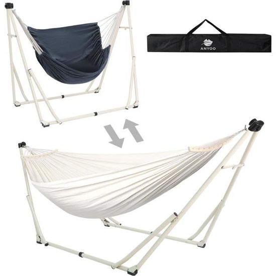 Hamac et Chaise Hamac avec Support,Double Usage Support de Hamac ...