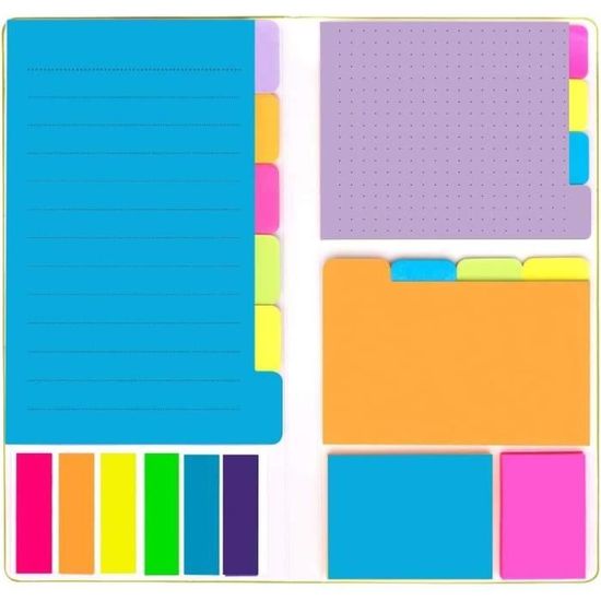 Notes Autocollantes,6 Types Post It,Avec étiquettes Inscriptibles ...