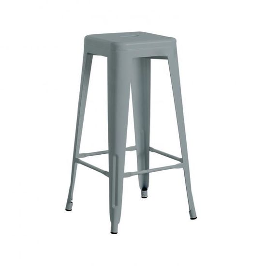 Tabouret en métal, design industriel, empilable 43x43x77cm - Beige ...