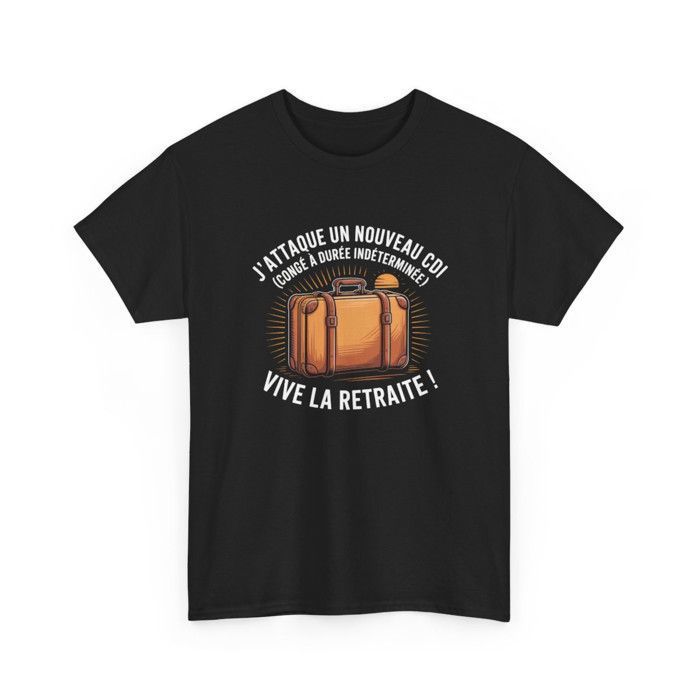T-shirt Noir Homme Retraite Nouveau CDI Tee Shirt Humour Vive la ...