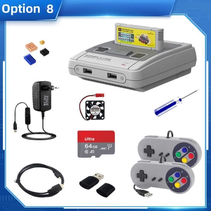 Optoin 8 - Retroflag Boîtier SUPERPi 4 pour Raspberry Pi 4B avec Cartouche, Coque de ...