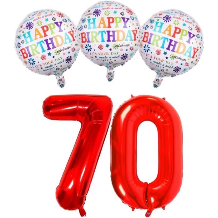 Decoration Anniversaire 70 Ans - Deco Anniversaire 70 Ans Rouge, Happy ...