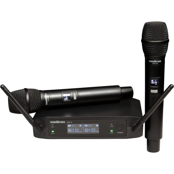 Microphone sans Fil Système 2 x Micro UHF Portable Micros à Main pour ...