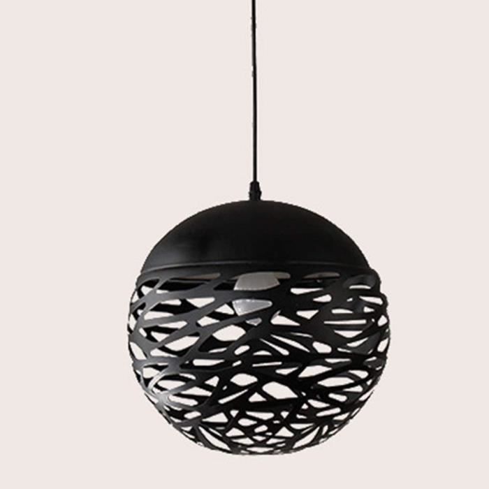 Art Nordique Lustre En Fer Forgé Sphère Creuse Plafonnier Lampes D ...