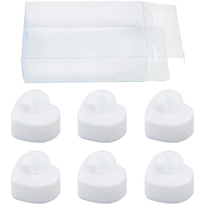 YIFEIJIAO, 6 pièces en Forme de Coeur LED Bougies Chauffe-Plat à Piles ...