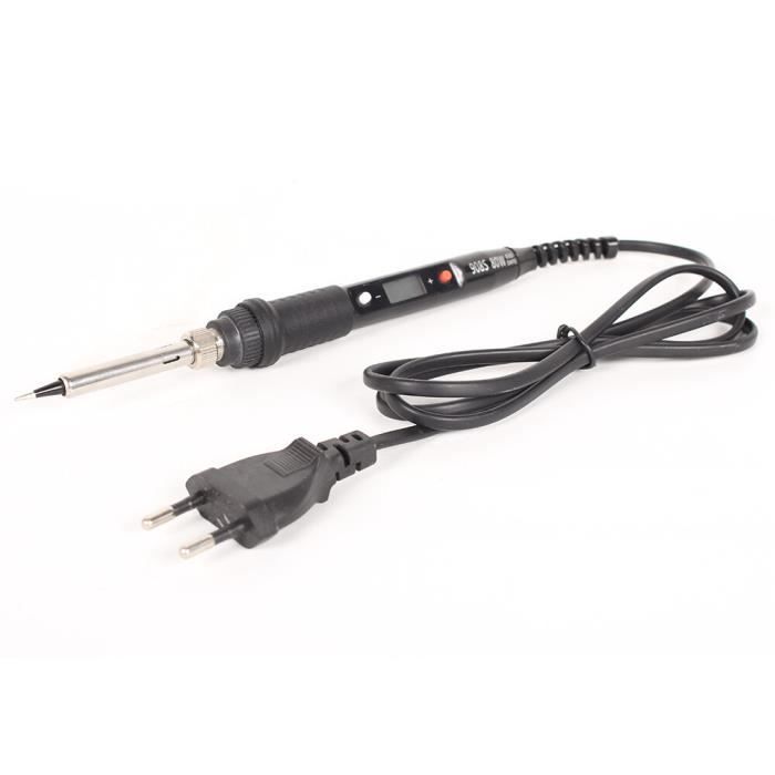 Fer à souder électrique à température réglable et affichage digital LCD - 80W Iron -220V EU Plug ...