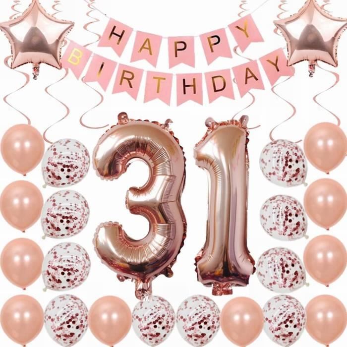Décoration D'Anniversaire 31 Ans - Or Rose - 31 Ans - Pour Femmes Et ...
