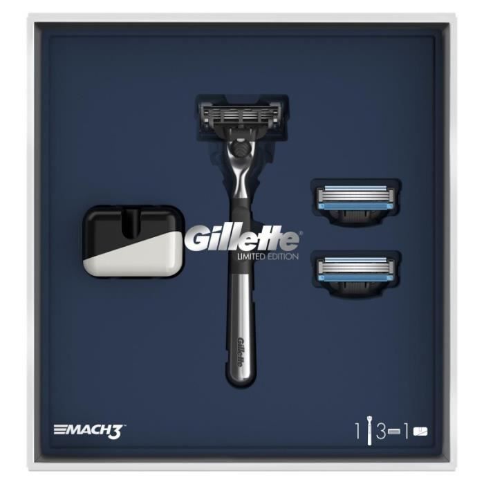 Gillette Mach3 Limited Edition Rasoir pour Homme + 2 Recharges + 1 ...