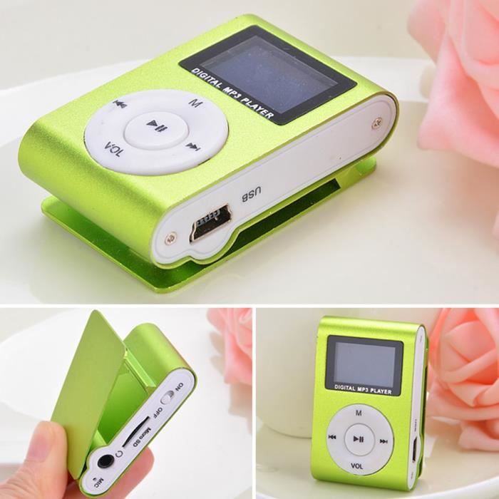 Mini MP3 Player Clip USB FM Radio LCD Screen Support for 32GB Micro SD ...