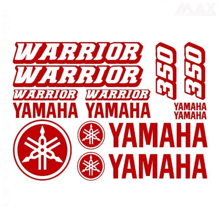 13 stickers WARRIOR – ROUGE FONCE – YAMAHA sticker WARRIOR - YAM427 ...