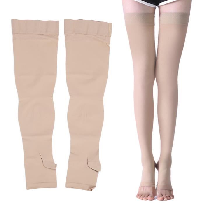 Atyhao Chaussettes cuisse femme Bas de compression 23 à 32 mmHg ...