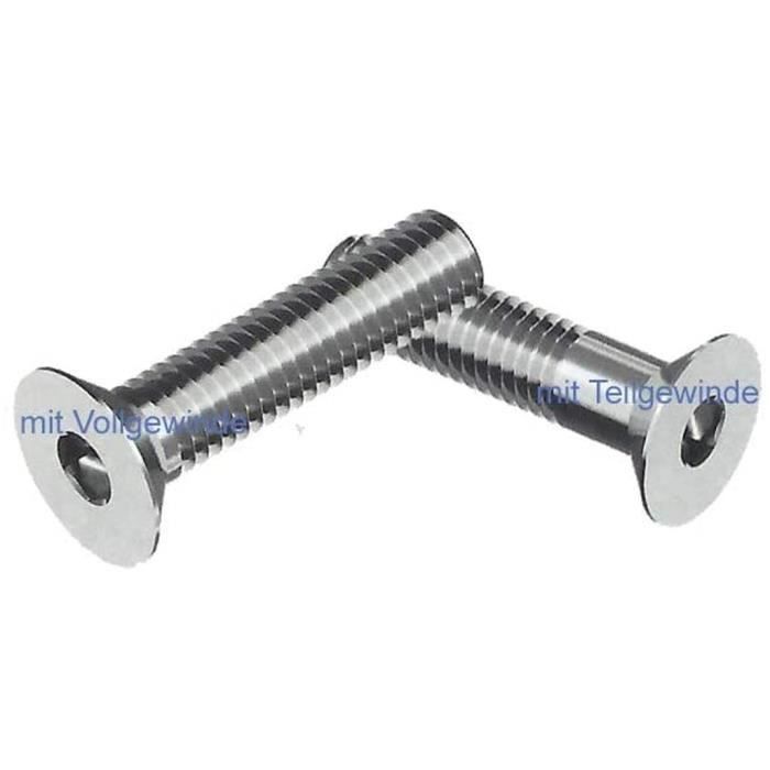 10 Pièces Vis à Tête Fraisée Avec Creux Hexagonal au Choix Iso 10642 ...